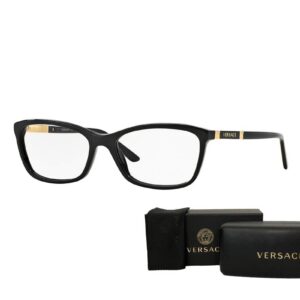 Versace VE3186 GB1 54M Black Cateye Eyeglasses For Women+ BUNDLE With Designer iWear Eyewear Kit