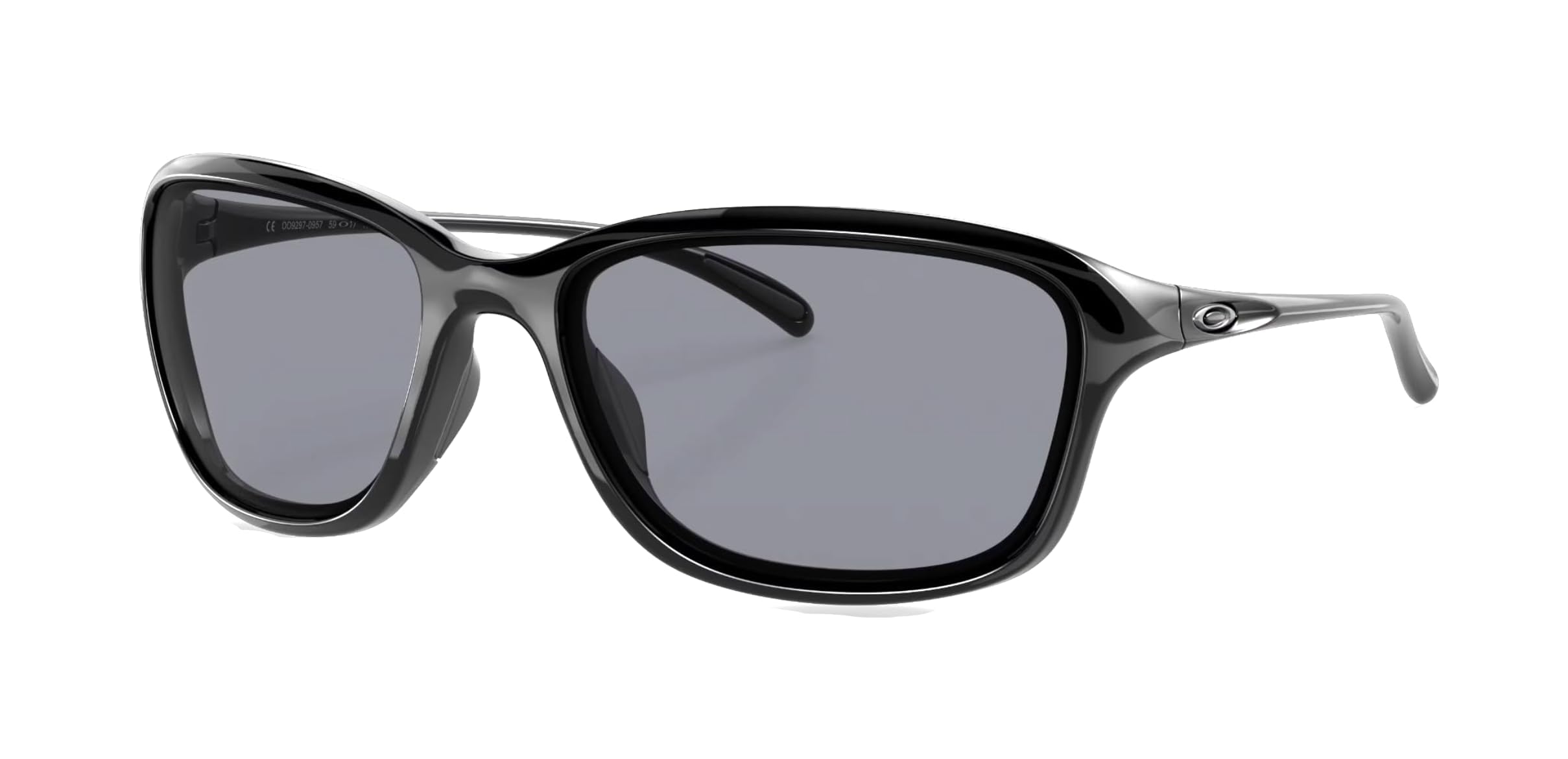 Oakley Woman Sunglasses Polished Black Frame, Grey Lenses, 59MM