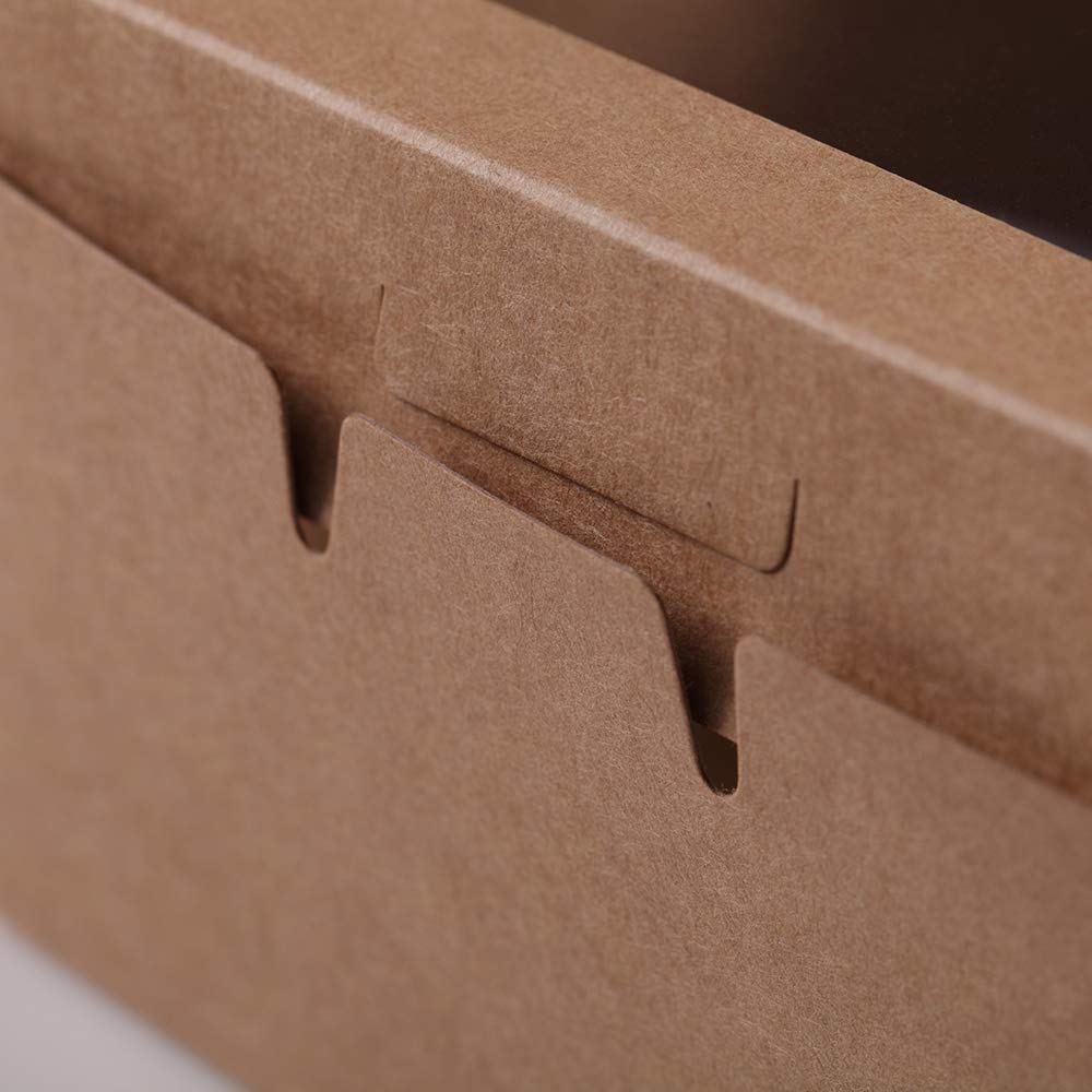 Bubbley Kraft Paper Bakery Boxes - 50-Pack Single Pastry Box 4-Inch, Packaging with Clear Display Window, Donut, Mini Cake, Pie Slice, Dessert Disposable Take-Out Container, Brown, 4 x 2.3 x 4 Inches