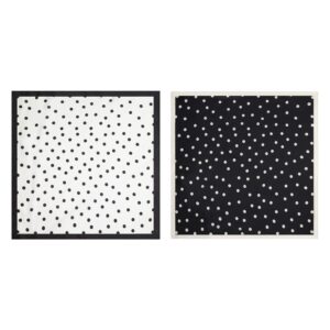 SOJOS Vintage Bandanas Square Silk Neck Scarf Polka Dot Scarfs for Women 2 Pack 27'' x 27'' Neckerchief Grace SC317 with White(Black Dot) + Black(White Dot) 2 Scarves