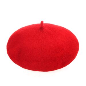 Anteer 6 Pieces Wool Beret Hat French Style Beanie Hats Fashion Ladies Beret Caps for Women Girls Lady (Red-6 Pack)