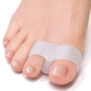 welnove pack of 12 bunion corrector, toe separators with 2 loops, big toe spacer suitable for bunion and overlap toe (white)