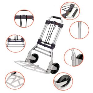 Folding Hand Truck, Hand Truck, Dolly, 2 Wheel-Roate Load Bearing 120 Kg Telescopic Construction Utility Cart Luggage Ideal for Personal, Travel, Moving And Office Use