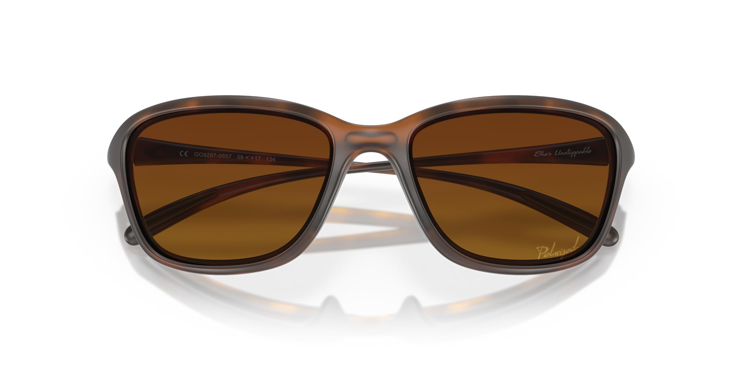 Oakley Woman Sunglasses Matte Brown Tortoise Frame, Brown Gradient Polarized Lenses, 59MM