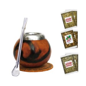 Yerba Mate Bombilla Gourd Drinking Filter Straws 304 Food-Grade Stainless Steel 6.1 inch Long Spoon Bombillas Straws for Mate Tea Set of 3 with Cleaning Brush (silver)