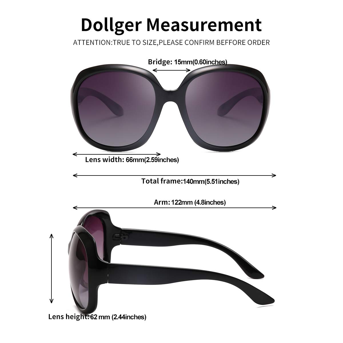 Oversized Polarized for Women Sunglasses Retro Classic Shades for Ladies Sunglasses Gradient Black