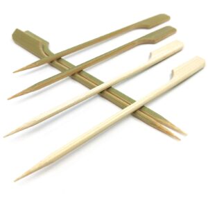 hopelf 7 inch bamboo paddle picks skewers for cocktail，fruit kabobs，bbq，kitchen，grilling，barbeque snacks.wood pick more size choices 3.5''/ 4.7''/ 7''/ 10'' (pack of 100)