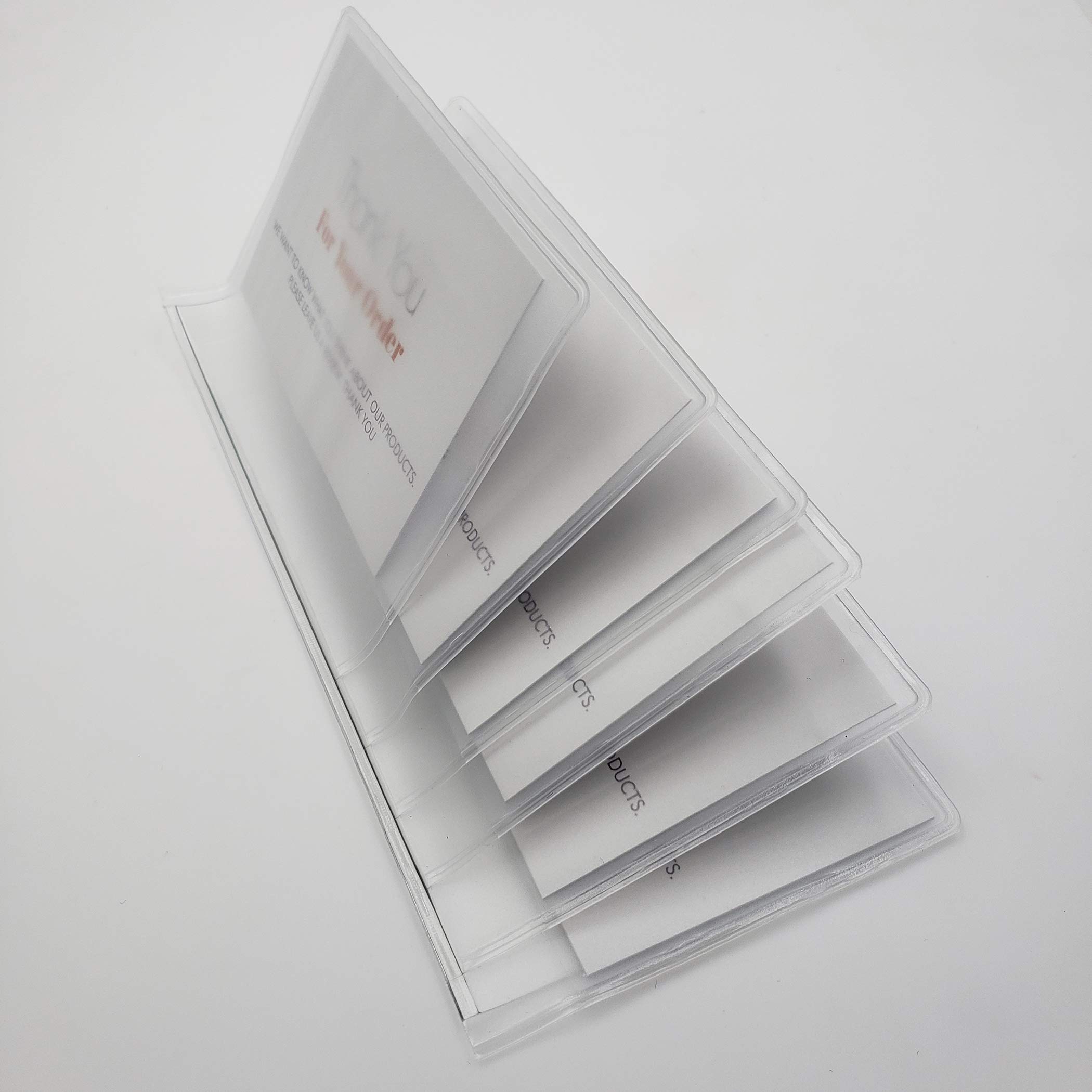 Pack of 2 Wallet Inserts Clear Plastic Vinyl Picture and Card Holder Checkbook 6 Page