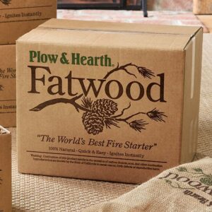 Plow & Hearth Fatwood Fire Starter Organic Kindling Firewood Sticks for Wood Stoves Fireplaces Campfires Fire Pits, Non Toxic, 30 LB - Approx 360 Sticks