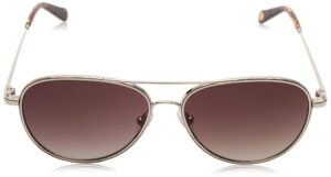 fossil women's female sunglass style fos 2096/g/s aviator, light gold, 57mm, 14mm