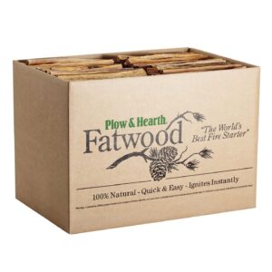 Plow & Hearth Fatwood Fire Starter Organic Kindling Firewood Sticks for Wood Stoves Fireplaces Campfires Fire Pits, Non Toxic, 30 LB - Approx 360 Sticks