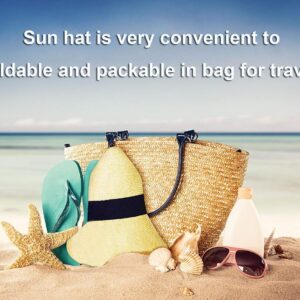 Womens Sun Straw Hat Wide Brim UV Protection Summer Hat Foldable Roll up Floppy Beach Hats with Bowknot Brown