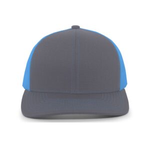 Pacific Headwear Snapback Trucker: Stylish Unisex Cap for All-Day Comfort, Graphite/Neon Blue/Graphite OS