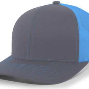 Pacific Headwear Snapback Trucker: Stylish Unisex Cap for All-Day Comfort, Graphite/Neon Blue/Graphite OS