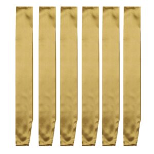 i-mart pack of 6 blank satin sash, princess, beauty queen, homecoming, winner, mayor, make your own pins, party plain pageant sashes, gold