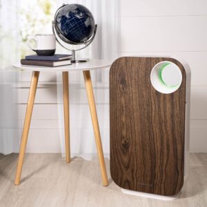 OVAL AIR AIR1000D 3-Stage H13 True HEPA 5-in-1 Air Purifier For Allergens,Dust,Pets,Allergies,Odor,Smoke,Pollen, Rooms up to 600 sq. ft., Dark Wood 13.8" X 7.5" X 25"