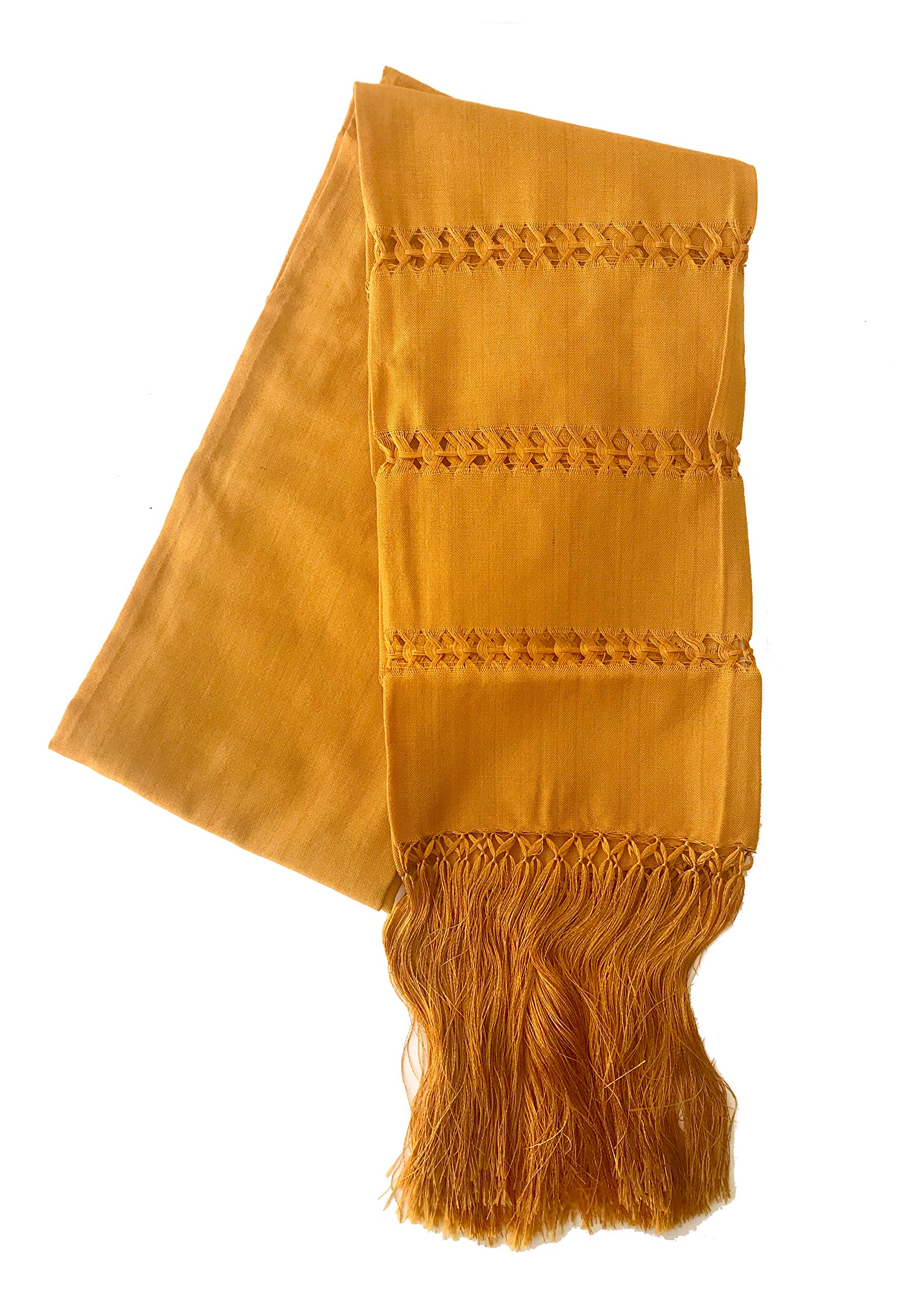 ALKIMIA INC Mexican Handmade Fiesta Rebozo Shawl XLarge (Gold)