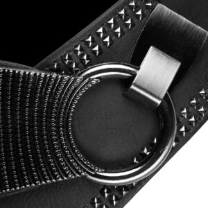 BlackButterfly Wide Elastic Stretch Retro Metal Interlock Buckle Belt (Black, US 10-12)