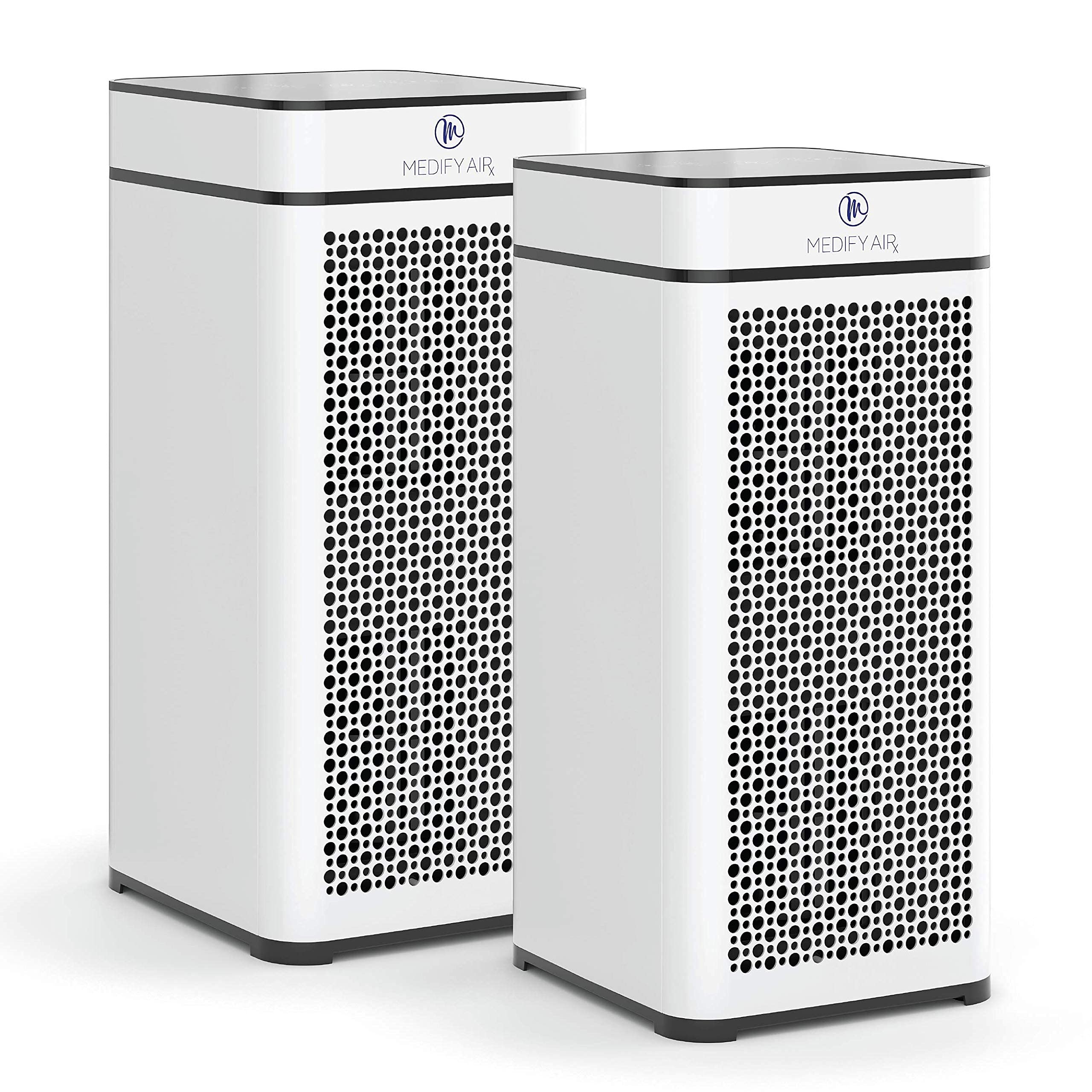 Medify MA-40 Air Purifier with True HEPA H13 Filter | 1,793 ft² Coverage in 1hr for Smoke, Wildfires, Odors, Pollen, Pets | Quiet 99.9% Removal to 0.1 Microns | White, 2-Pack