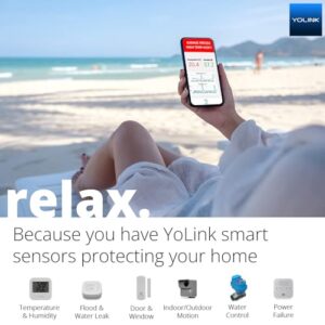 YoLink Smart Wireless Temperature & Humidity Sensor, Wide Temp Range for Freezer, Fridge, Green House, Pet Cage, App Alerts, Emails, Text/SMS alerts- Hub Required