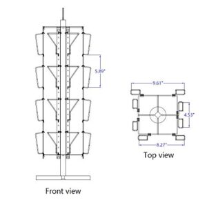 FixtureDisplays® Adjustable Greeting Card Rack 4x6"-7x5" Horizontal Vertical Post Card Display .Pocket Size: 4.5-9.9" Wide X 5.8" Tall, 16 Pockets 11602-BLK-NEW-NPF