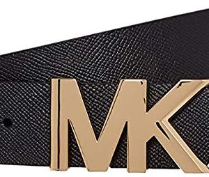 Michael Kors Saffiano Leather Reversible MK Logo Plaque Buckle Belt (L)