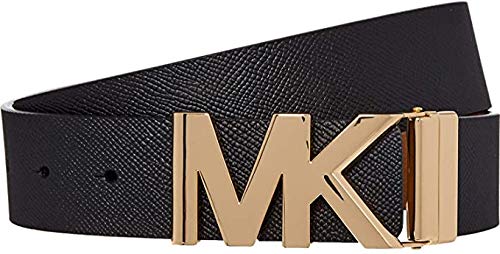 Michael Kors Saffiano Leather Reversible MK Logo Plaque Buckle Belt (L)