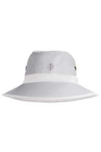 coolibar upf 50+ men's women's matchplay golf hat - sun protective (large/x-large- silver/white)