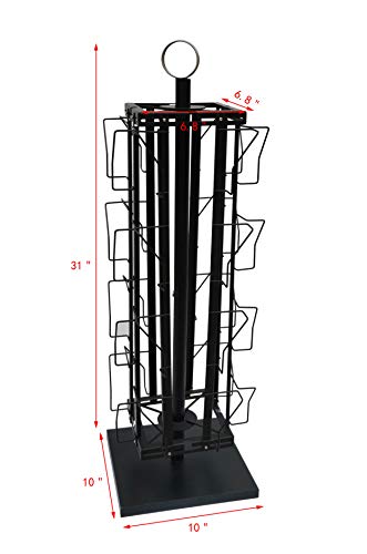 FixtureDisplays® Adjustable Greeting Card Rack 4x6"-7x5" Horizontal Vertical Post Card Display .Pocket Size: 4.5-9.9" Wide X 5.8" Tall, 16 Pockets 11602-BLK-NEW-NPF