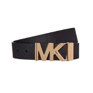 Michael Kors Saffiano Leather Reversible MK Logo Plaque Buckle Belt (L)