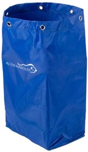 kleen handler janitorial cart 23 gallons replacement bag | commercial cleaning cart bag for hotel, laundry, towels, housekeeping, blue