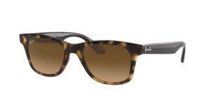 ray-ban rb4640 square sunglasses, light havana/polarized brown gradient, 50 mm