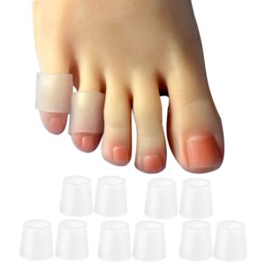 hoogoo 10 pack pinky toe sleeves protectors, toe covers, protect toe from rubbing, ingrown toenails, corns, blisters, hammer toes and other painful problems