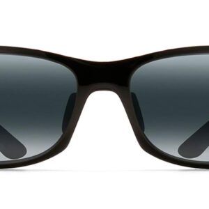 Maui Jim Men's and Women's Twin Falls Polarized Wrap Reading Sunglasses, Gloss Black Fade/Neutral Grey, Medium, +1.5