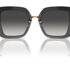 Dolce & Gabbana Modern Rectangular Prism with Arms Sunglasses, Top Black On Transparent Black, 52