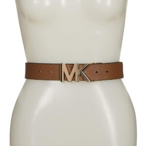 Michael Kors Saffiano Leather Reversible MK Logo Plaque Buckle Belt (L)