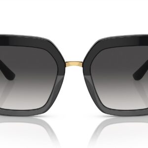 Dolce & Gabbana Modern Rectangular Prism with Arms Sunglasses, Top Black On Transparent Black, 52