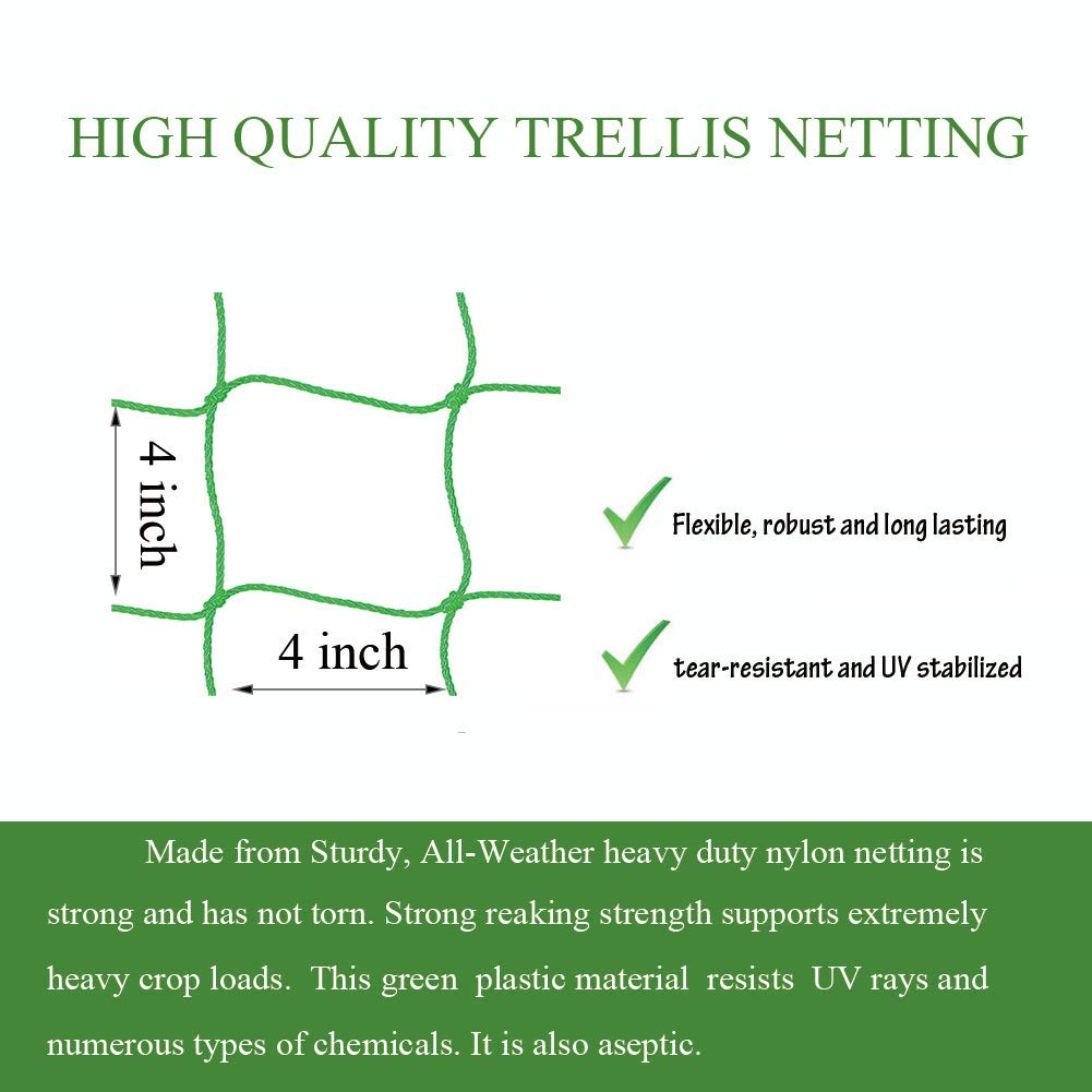 Garden Trellis Netting Heavy Duty for Climbing Plants, Cucumber, Vine, Fruits & Vegetables Tomato Plants Trellis Net, Climbing Vining Plants (8.2' x 6.6'Ft)