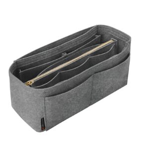 omystyle grey slender medium purse organizer insert for handbags, felt bag organizer for tote & purse, tote bag organizer insert with 5 sizes, compatible with neverful speedy and more?11.2"×3.2"×6.4"