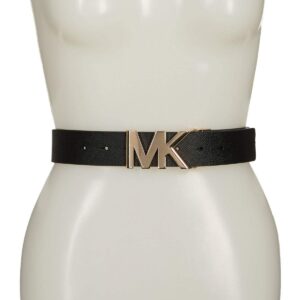 Michael Kors Saffiano Leather Reversible MK Logo Plaque Buckle Belt (L)