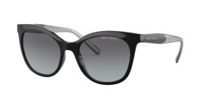 a|x armani exchange women's ax4094s cat eye sunglasses, black/grey gradient, 54 mm