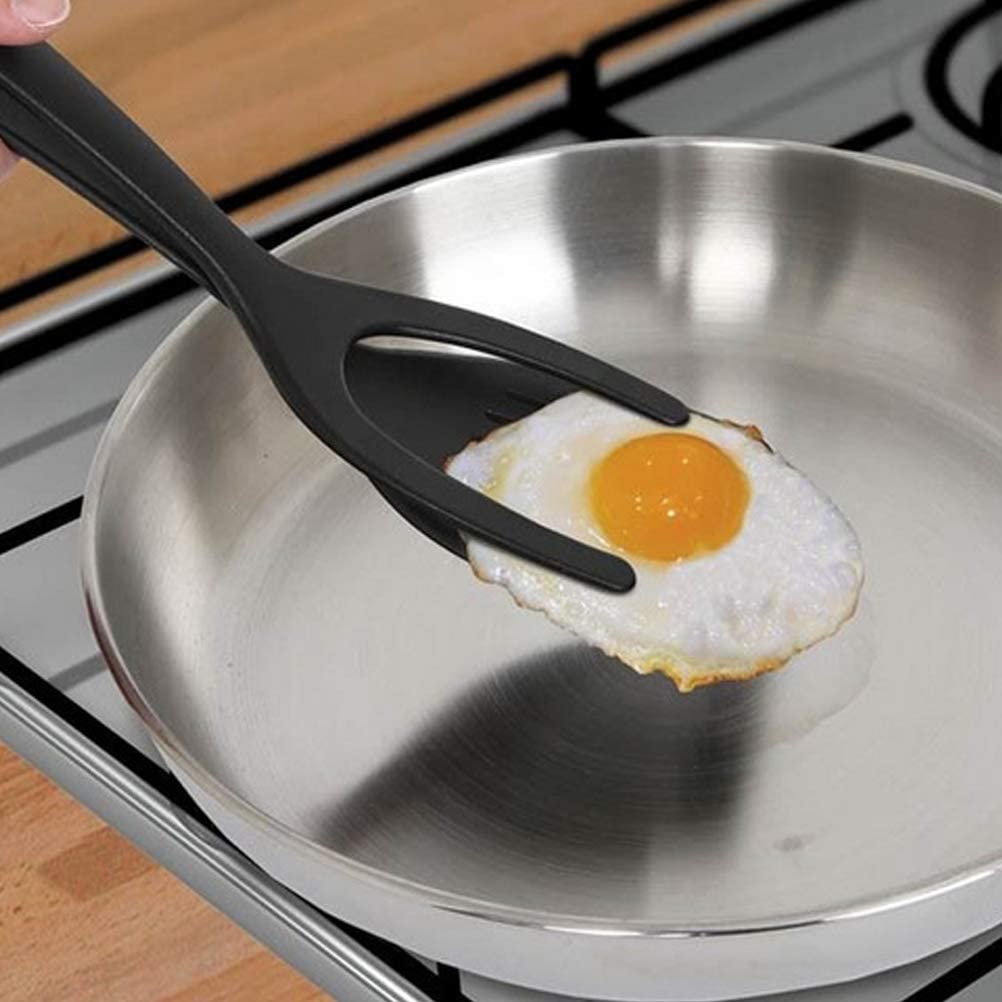 Spatula Made of Nylon with Non-Stick Coating for Pancakes, Hamburgers, Eggs. French Toast Omelet Fried Egg Turners Grip and Flip Spatula Bread Tongs