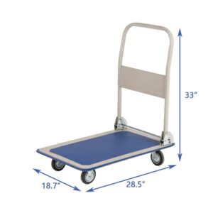 Koreyosh 330LB Platform Truck Rolling Flatbed cart Moving Push Cart Dolly for Warehouse basements