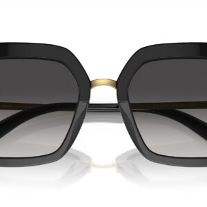 Dolce & Gabbana Modern Rectangular Prism with Arms Sunglasses, Top Black On Transparent Black, 52