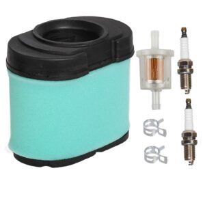 hifrom air filter cleaner cartridge pre filter fuel filter spark plug tune up kit compatible with john deere l120 l118 la150 la175 d160 d170 z425 e160 e170 z225 z245 z435 lawn mower