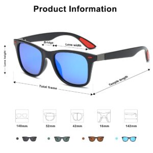 SOJOS Polarized Sports TR90 Sunglasses for Running Cycling Fishing Golf Driving SJ2101 with Matte Blue Frame/Blue Mirrored Lens