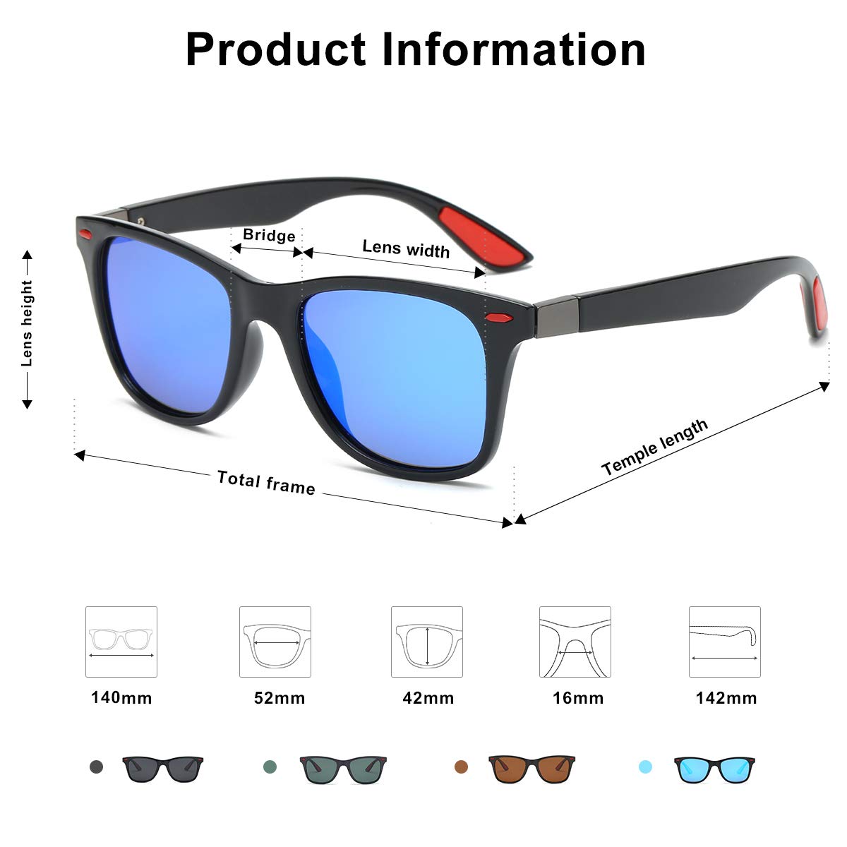 SOJOS Polarized Sports TR90 Sunglasses for Running Cycling Fishing Golf Driving SJ2101 with Matte Blue Frame/Blue Mirrored Lens