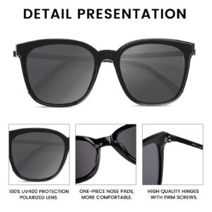 DUCO Retro Round Sunglasses for Women Vintage Polarized Woman Shades Lightweight PC Frame UV400 Protection Sun Glasses W016