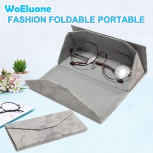 WoEluone Eyeglasses Case Triangle Foldable Glasses Holder Cute Stylish Compact Design Magnet Closure Pressure Proof Sunglasses Cases