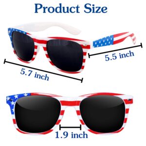 12 Pairs American Flag Sunglasses UV400, Patriotic Accessories Red White and Blue Sunglasses 4th of July Party Supplies Fourth of July Accessories USA Flag Favors for Women Men Teens Memorial Day